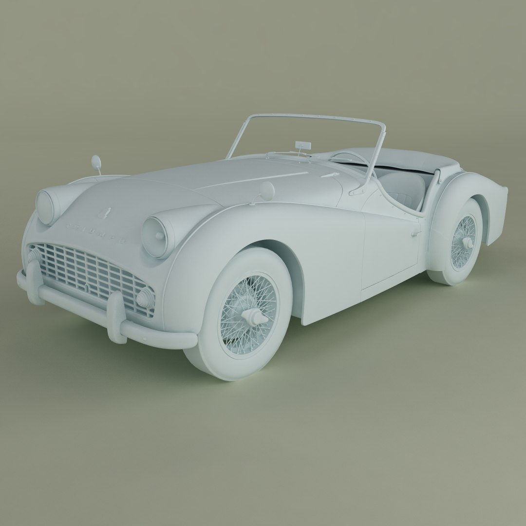 Triumph Tr3a 1957 3d Obj