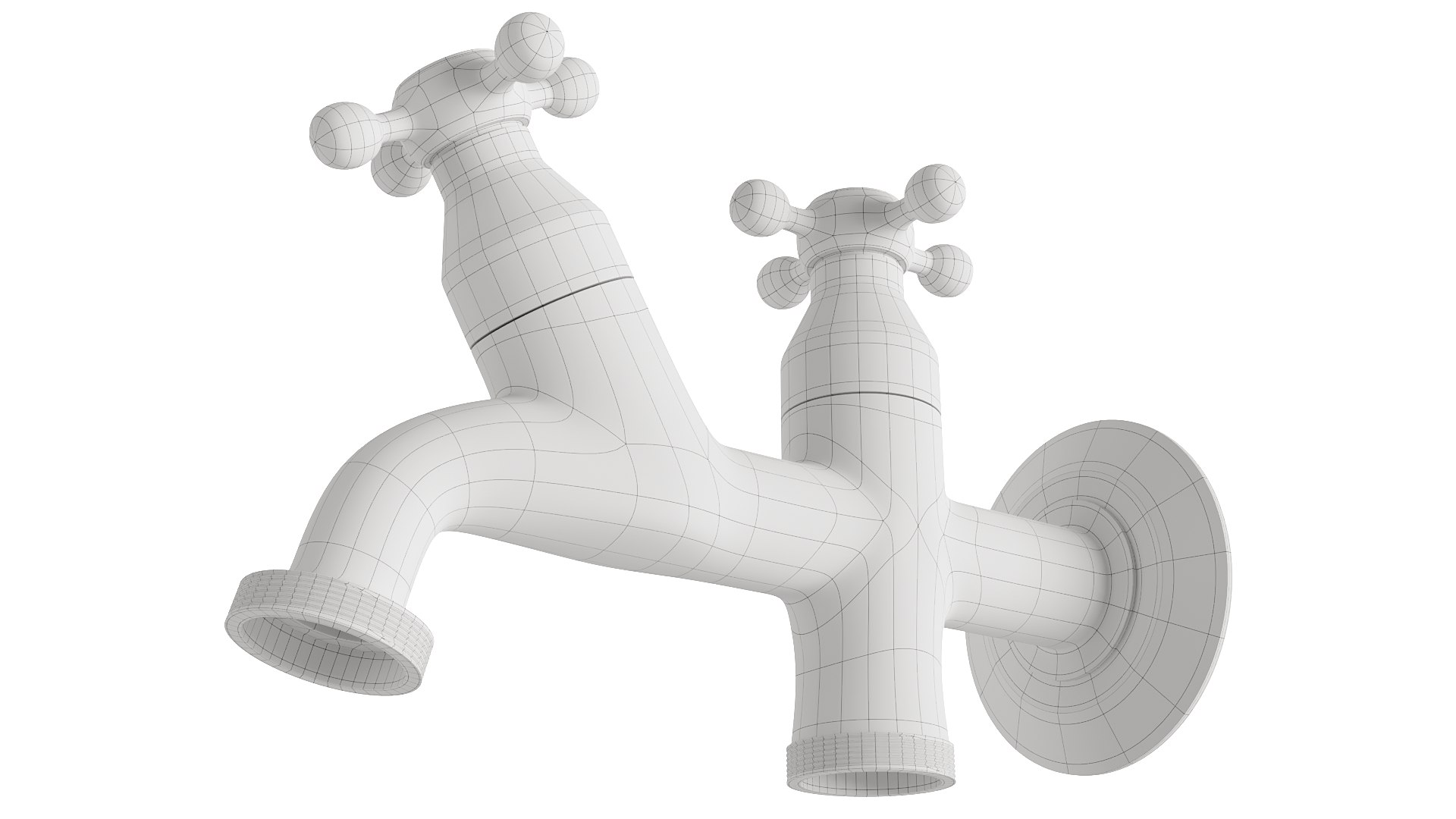 3D Model Faucet With Two Outlets For Laundries And Balconies - TurboSquid 2118875