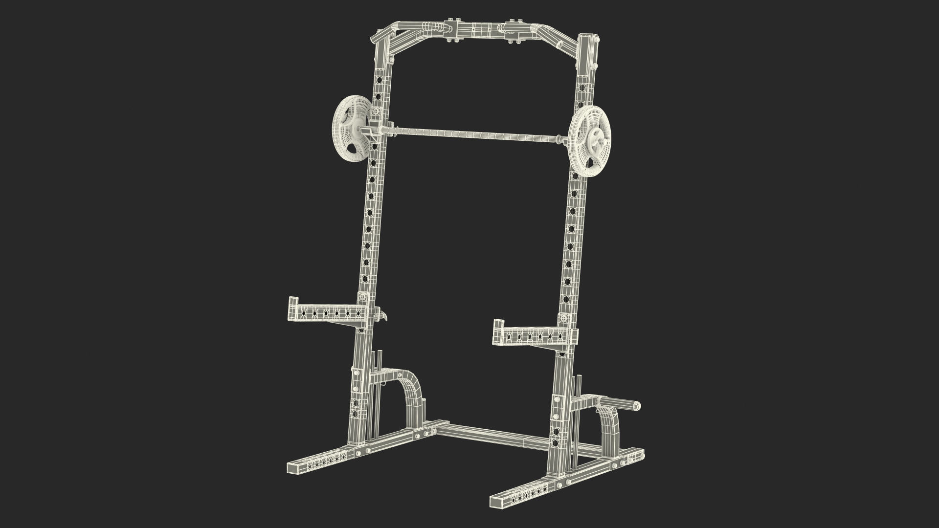 Gym Half Rack With Barbell Model - TurboSquid 1827475