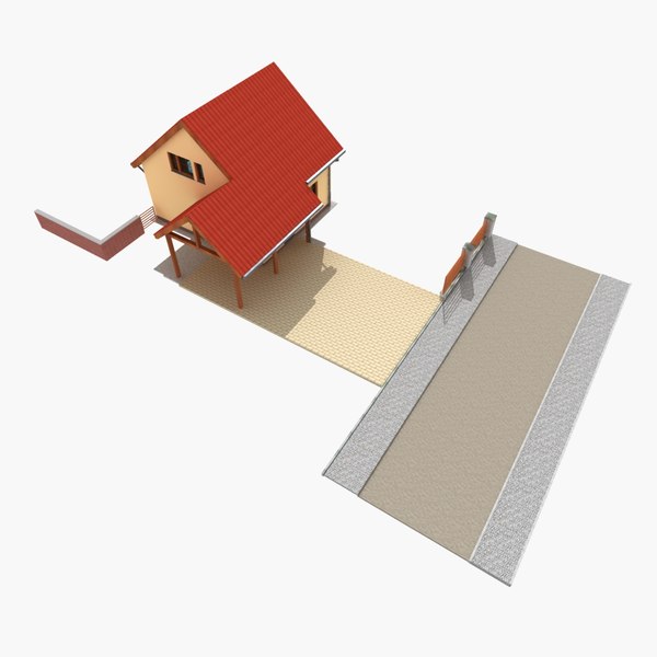 simple detached house 3d model