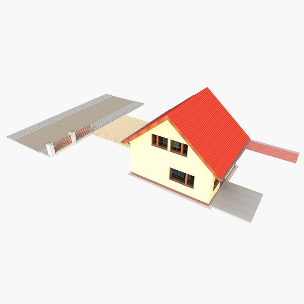 simple detached house 3d model