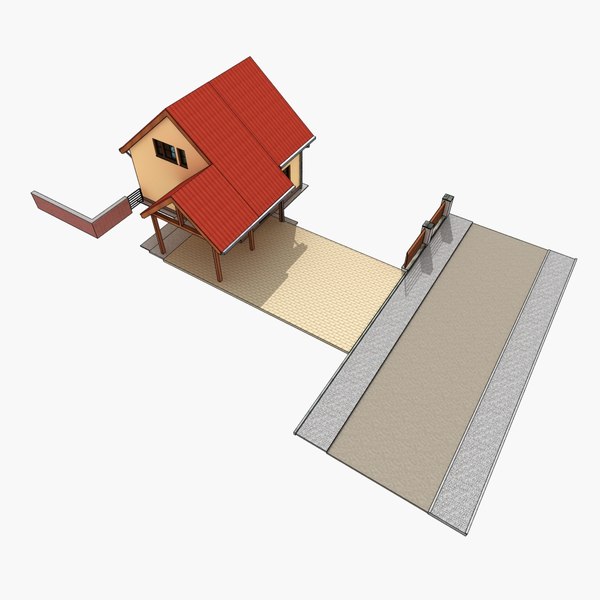 simple detached house 3d model