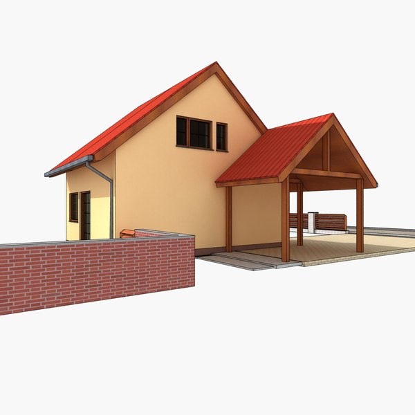 simple detached house 3d model