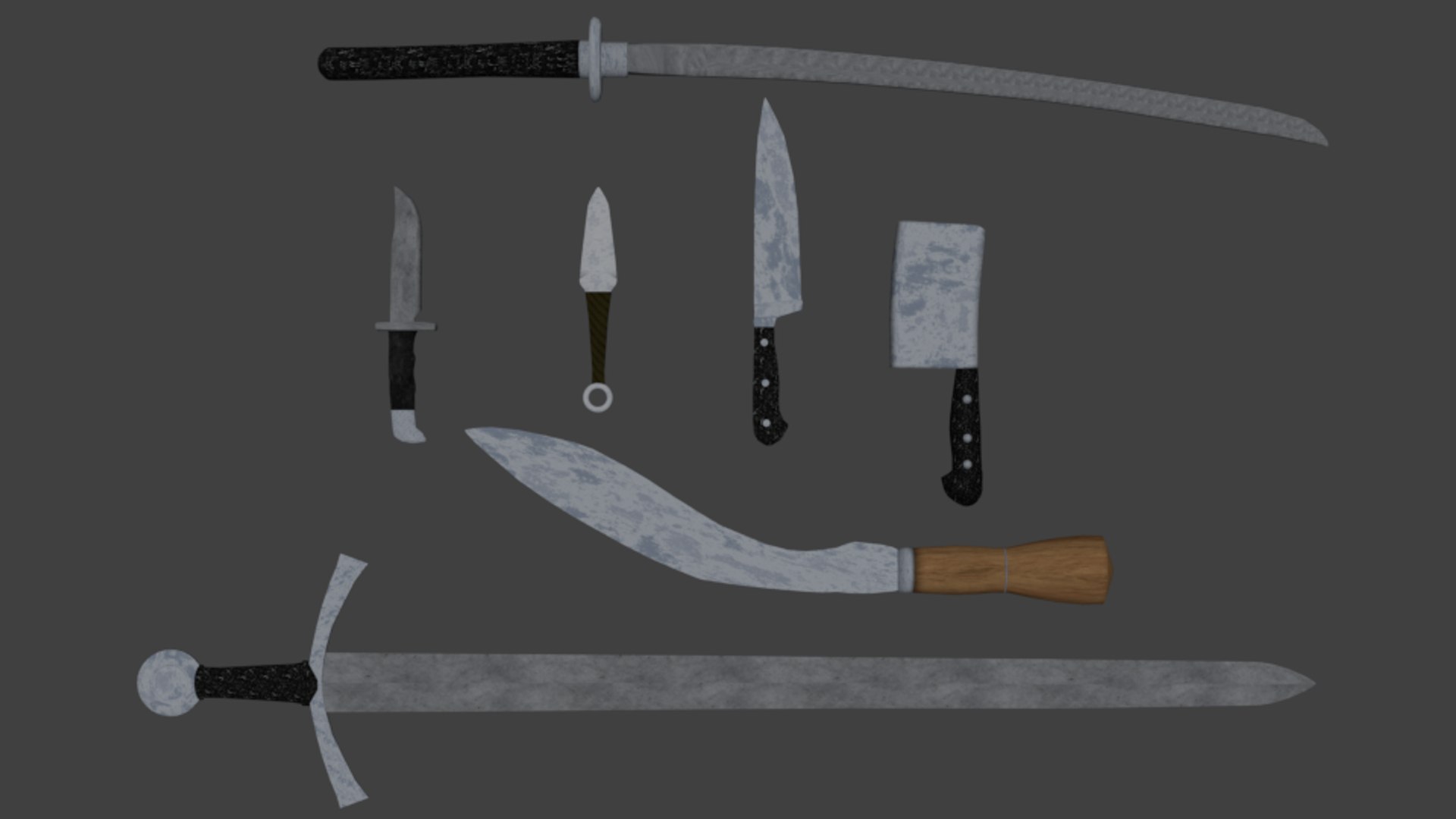 Pack 20 melee weapons model - TurboSquid 1374255