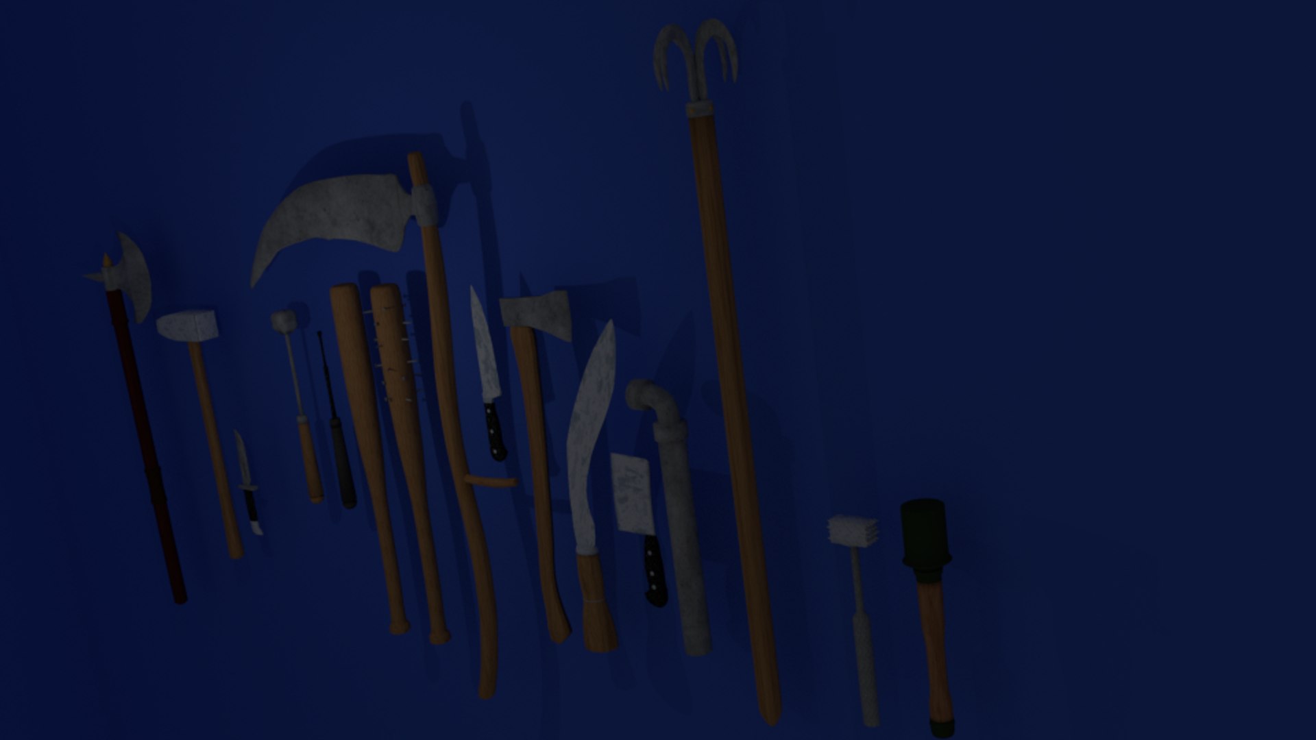 Pack 20 melee weapons model - TurboSquid 1374255