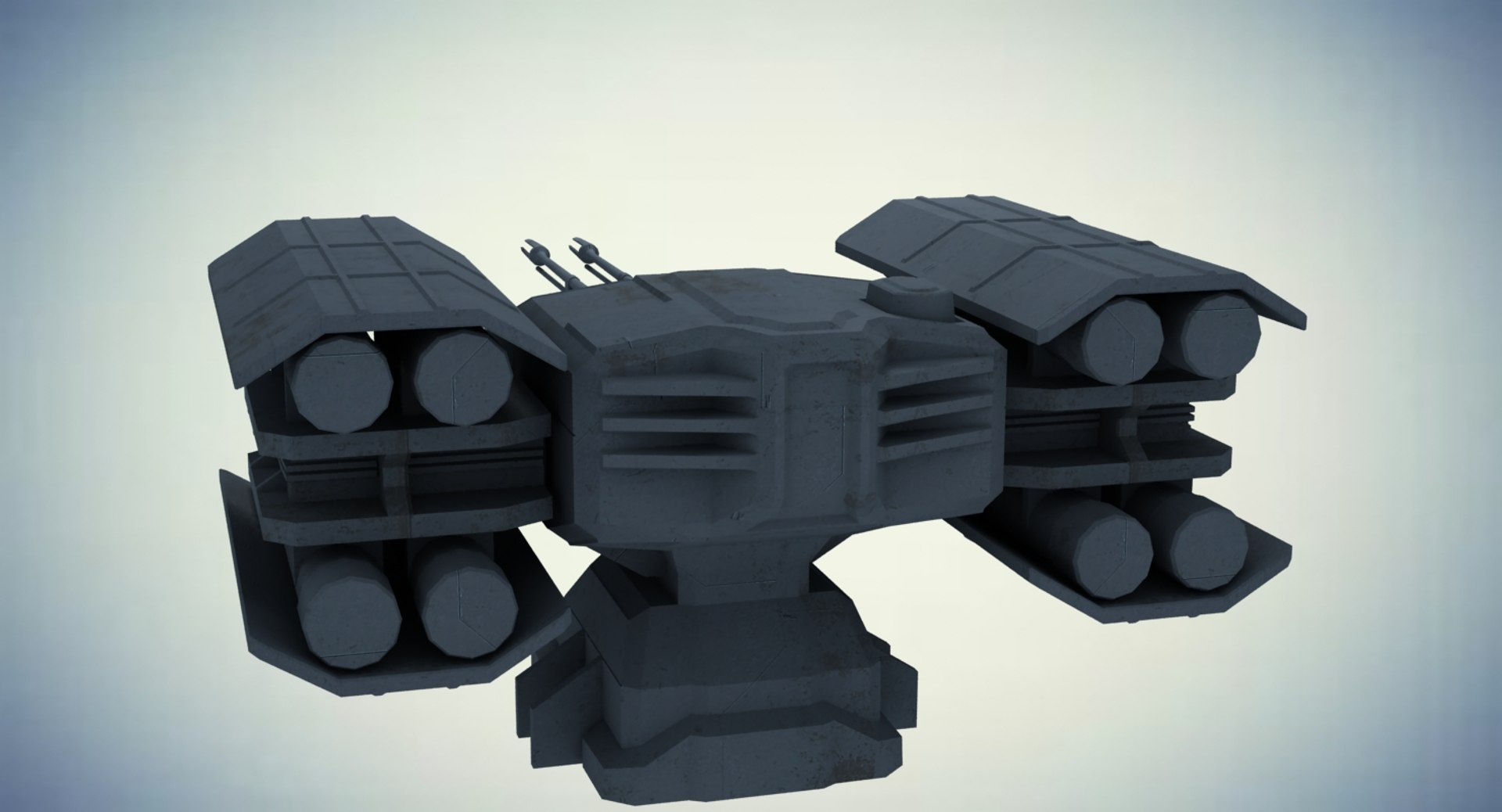 3d Model Sci-fi Turret Dt 16