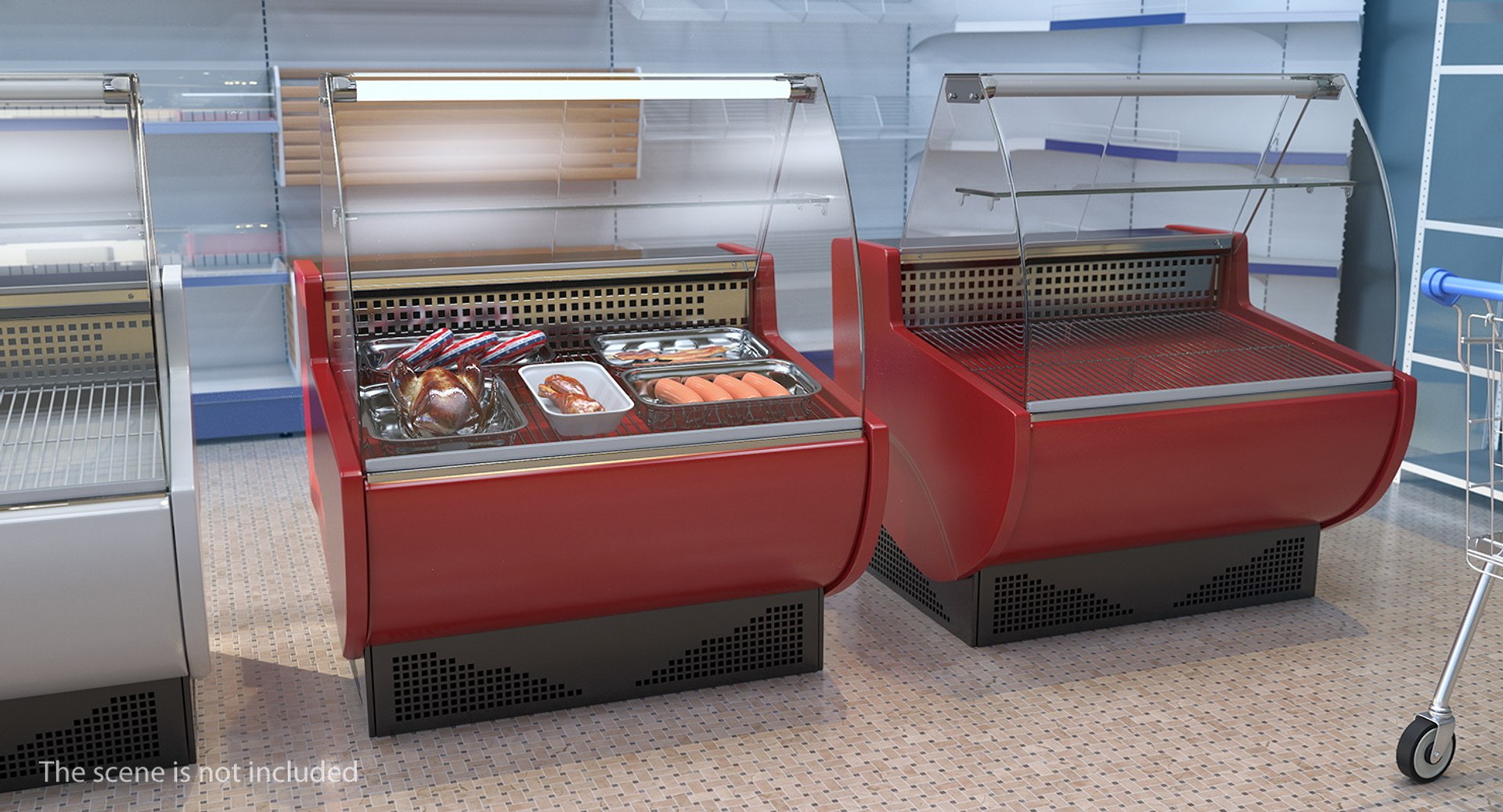 3D Supermarket Meat Curved Display Model - TurboSquid 1410122