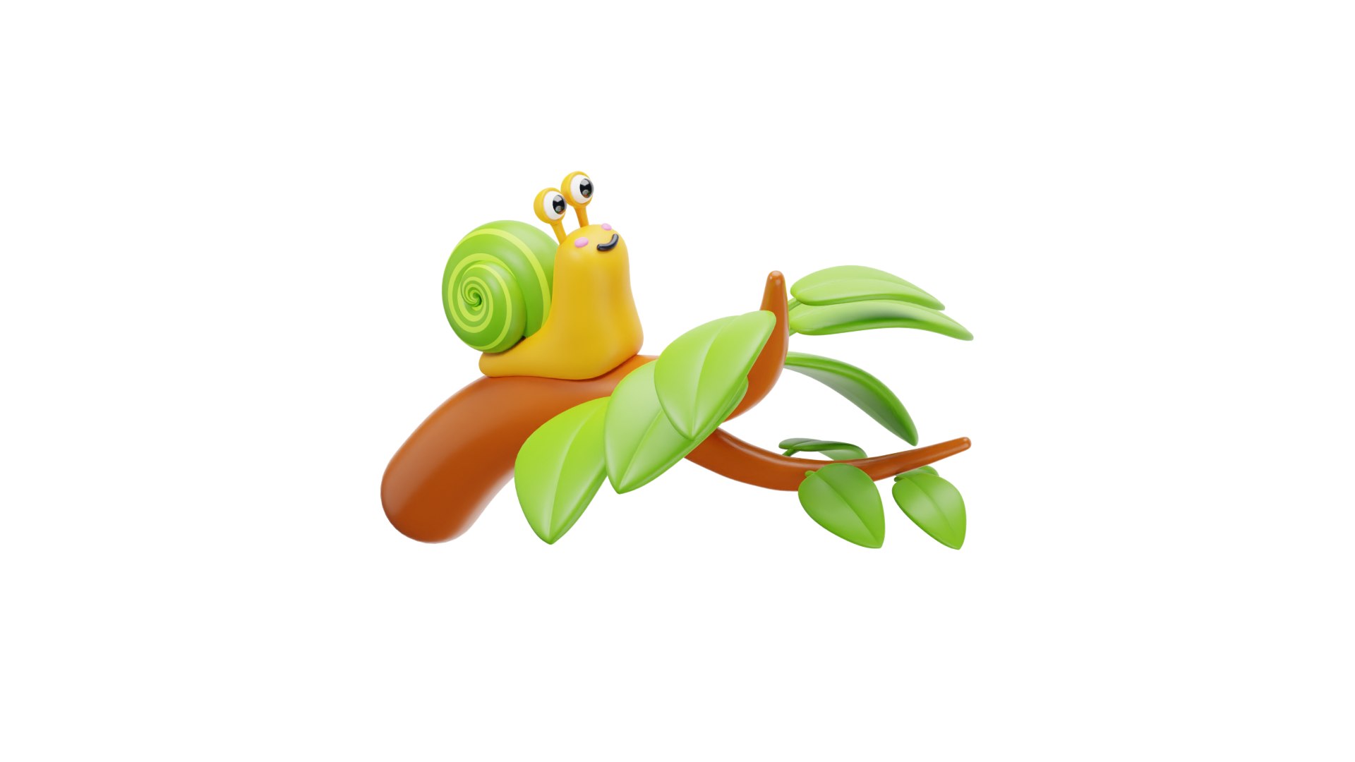 3D Snail On Tree - TurboSquid 2316251