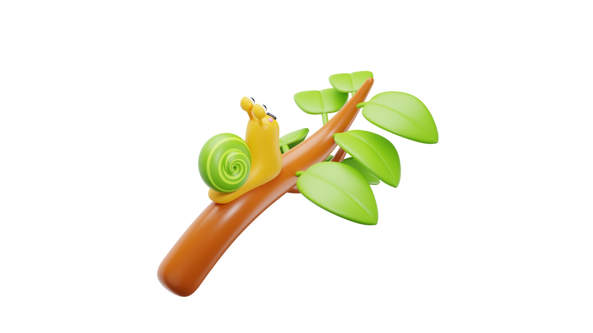 3D Snail On Tree - TurboSquid 2316251