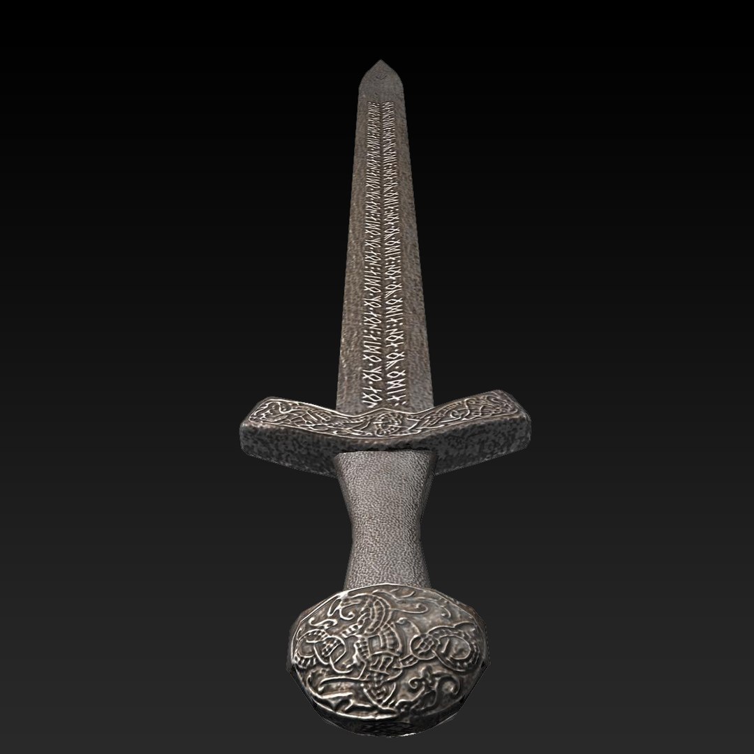 3d Model Viking Runic Sword