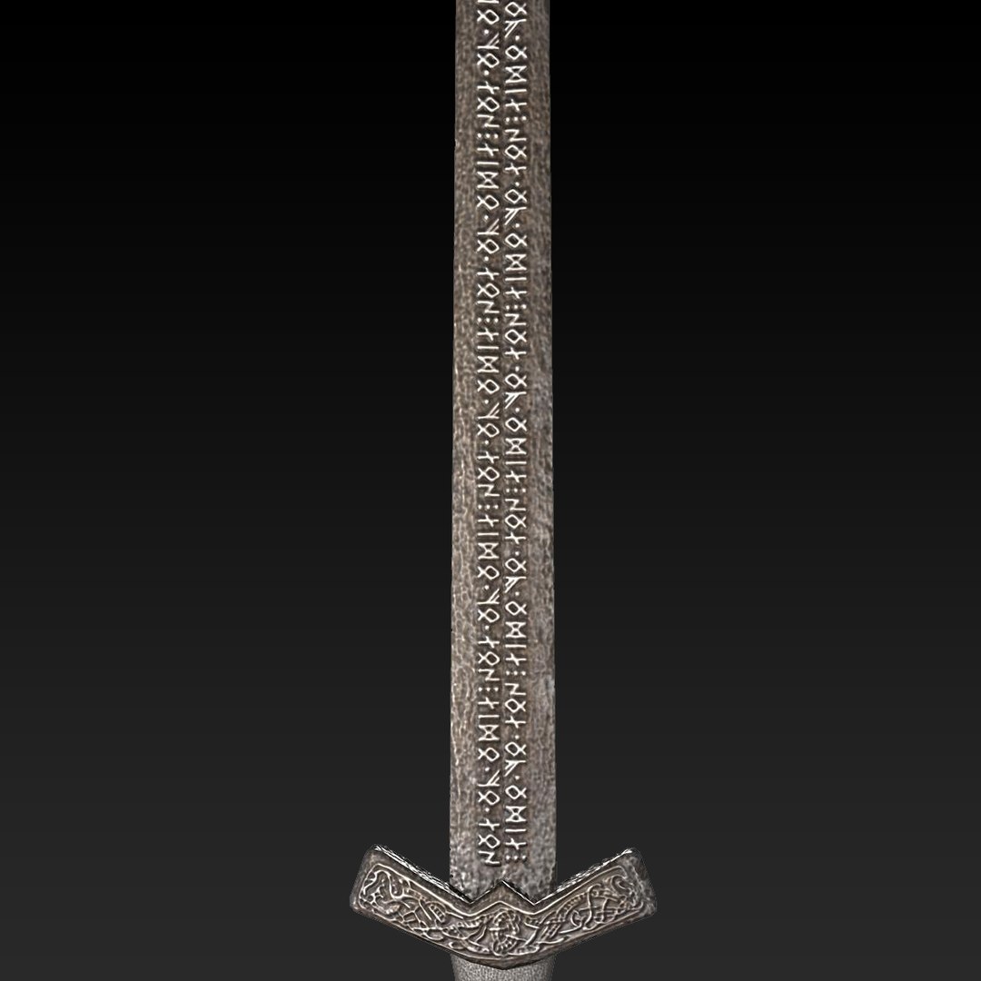 3d Model Viking Runic Sword