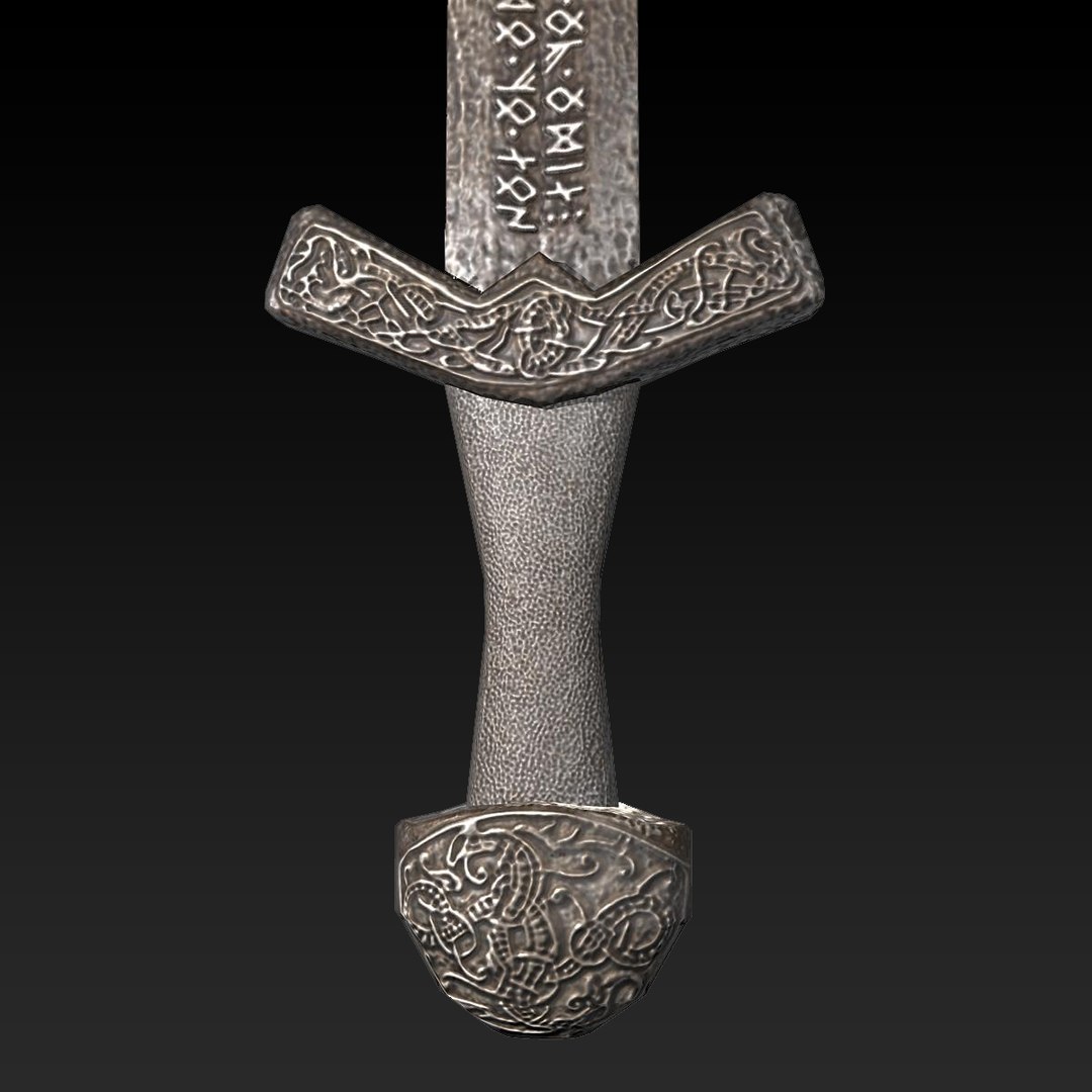 3d Model Viking Runic Sword
