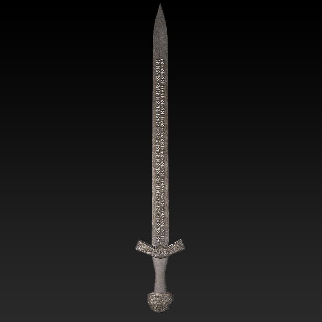 3d Model Viking Runic Sword