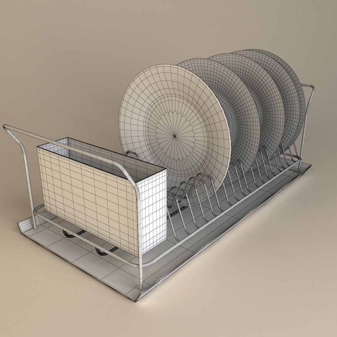 3d Model Dishes Rack