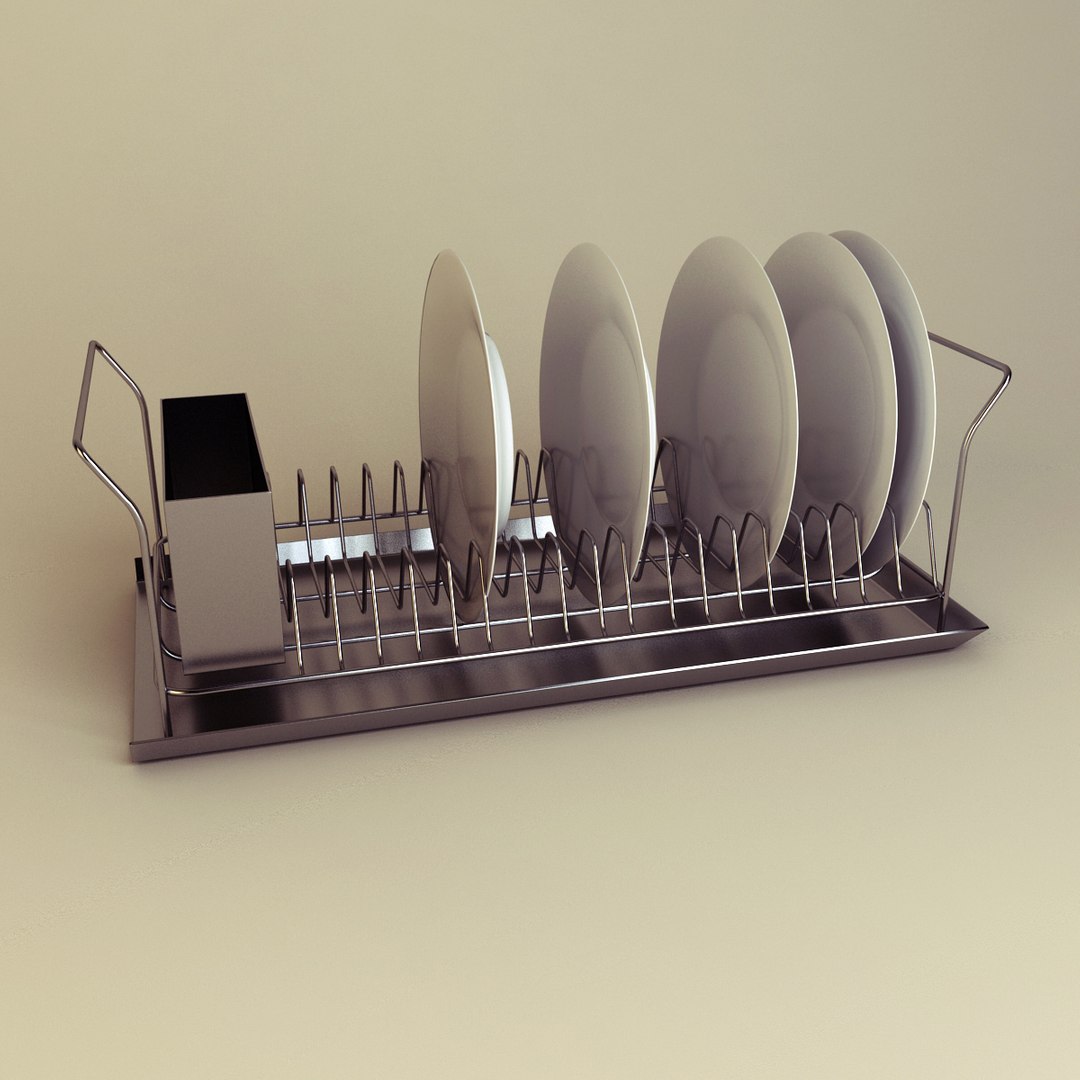 3d Model Dishes Rack