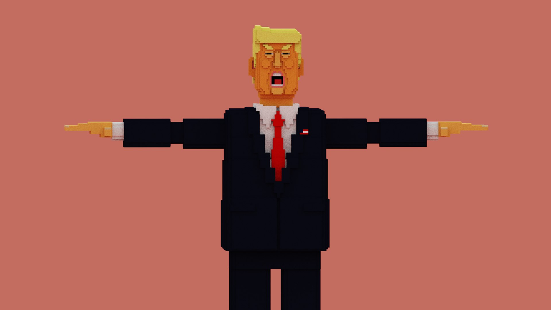 Voxel Trump Art 3D Model - TurboSquid 1647541