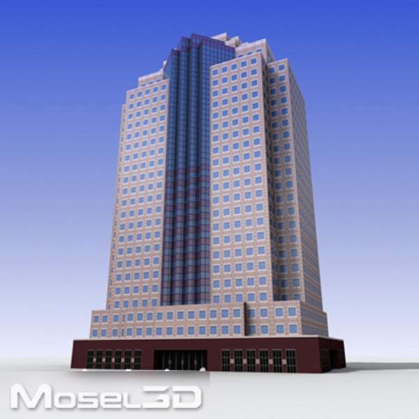 3d model of tall office building