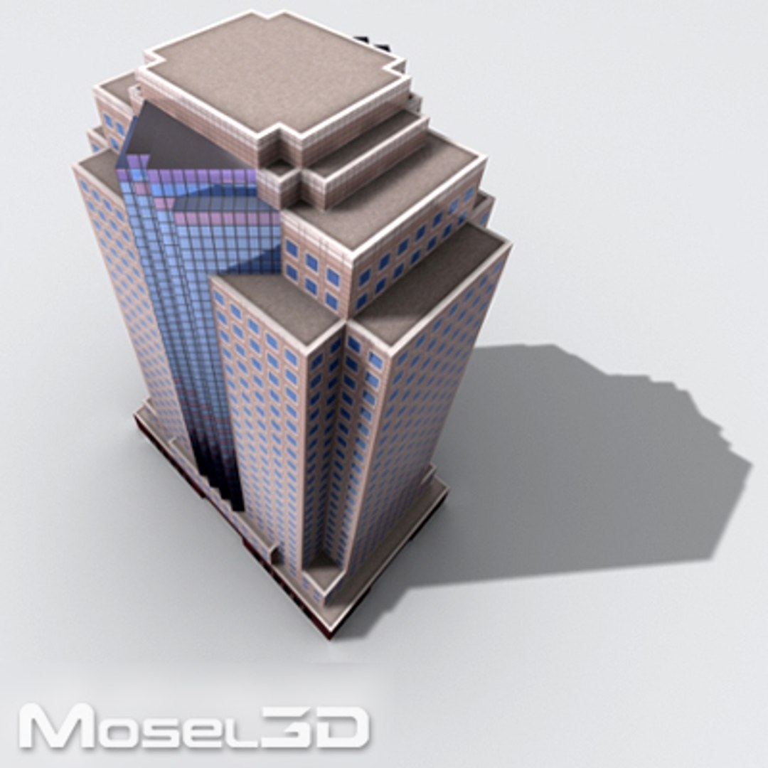 3d Model Of Tall Office Building