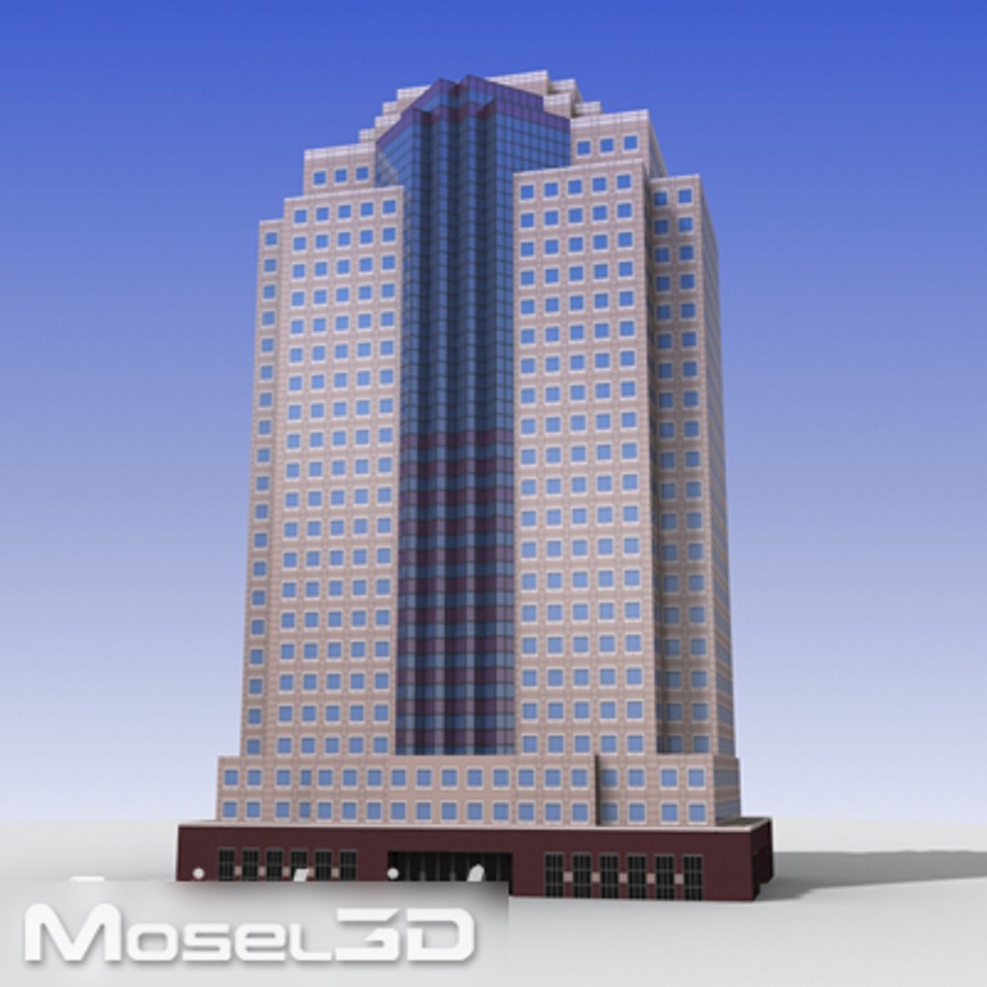 3d Model Of Tall Office Building