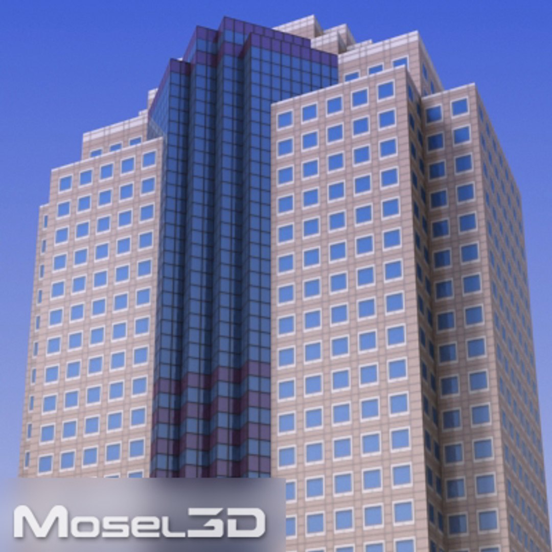 3d Model Of Tall Office Building