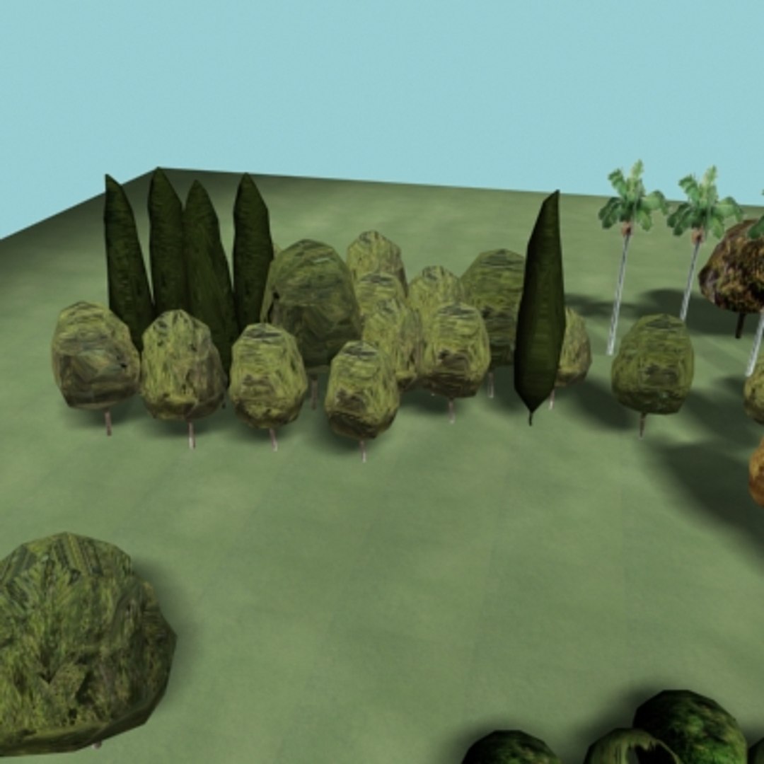 lowpolygon forest trees 3d model
