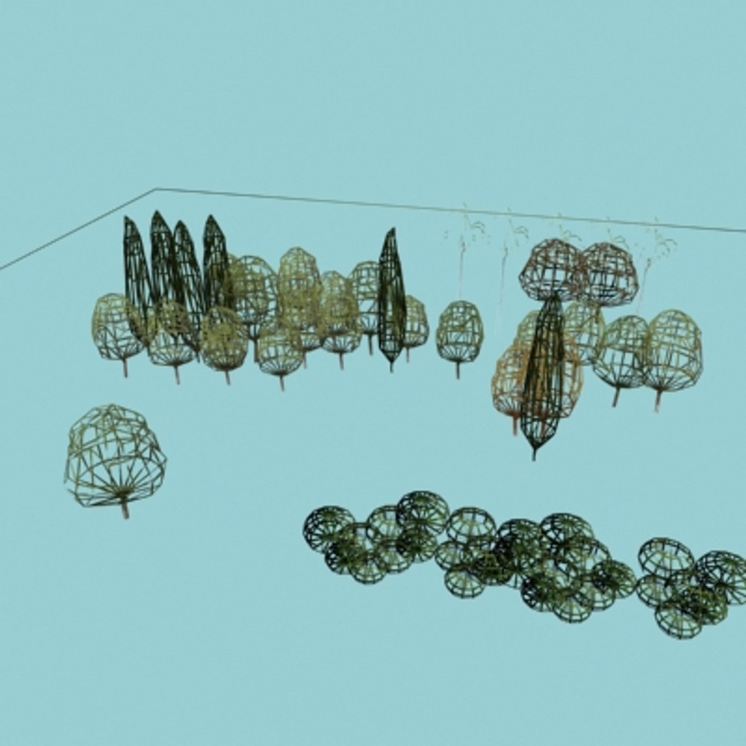 lowpolygon forest trees 3d model