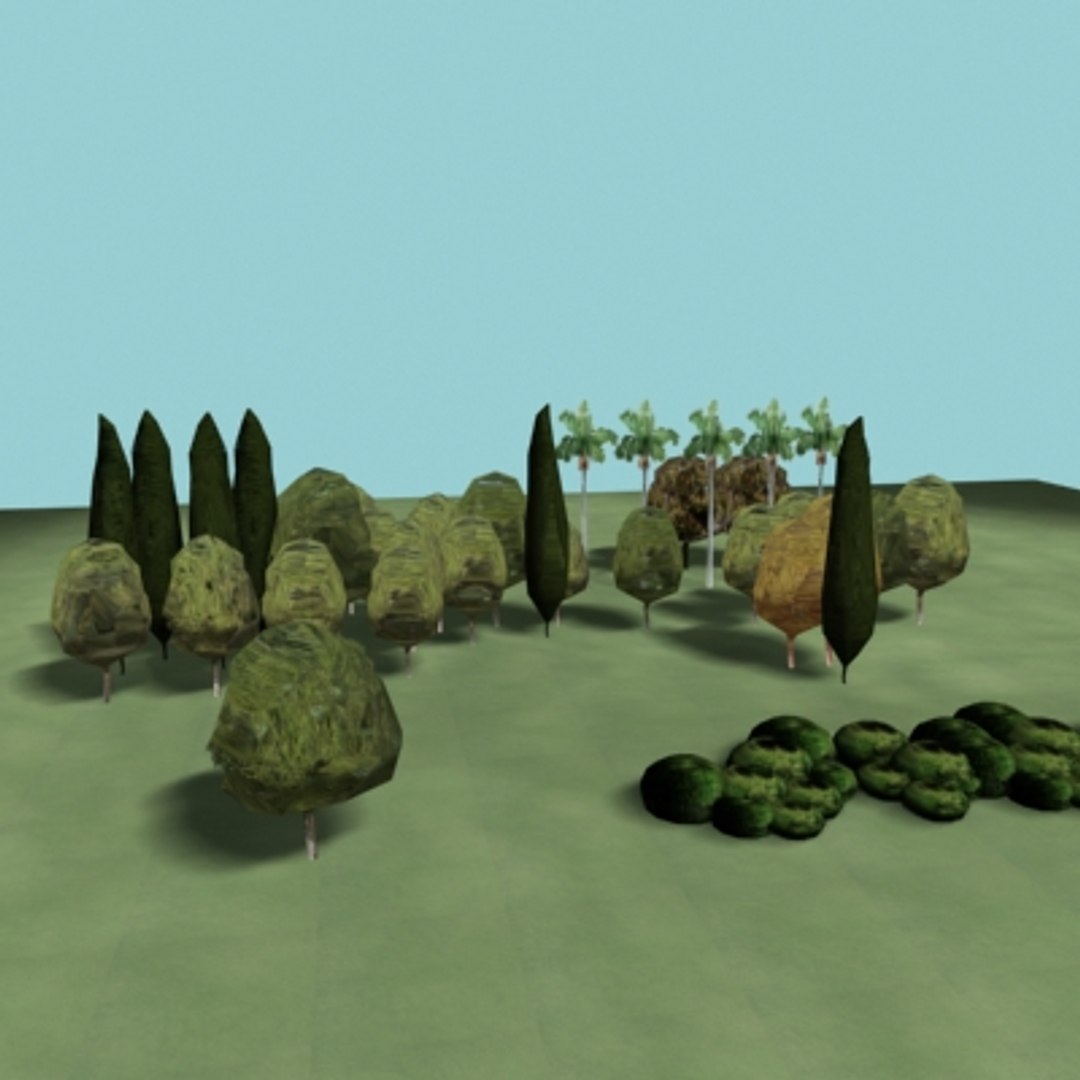 lowpolygon forest trees 3d model