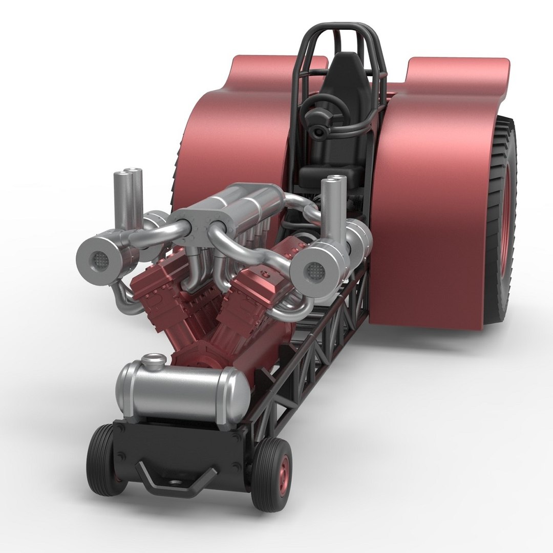 Diecast Pulling Tractor With Single Turbo Engine V12 Version 2 Scale 1 ...