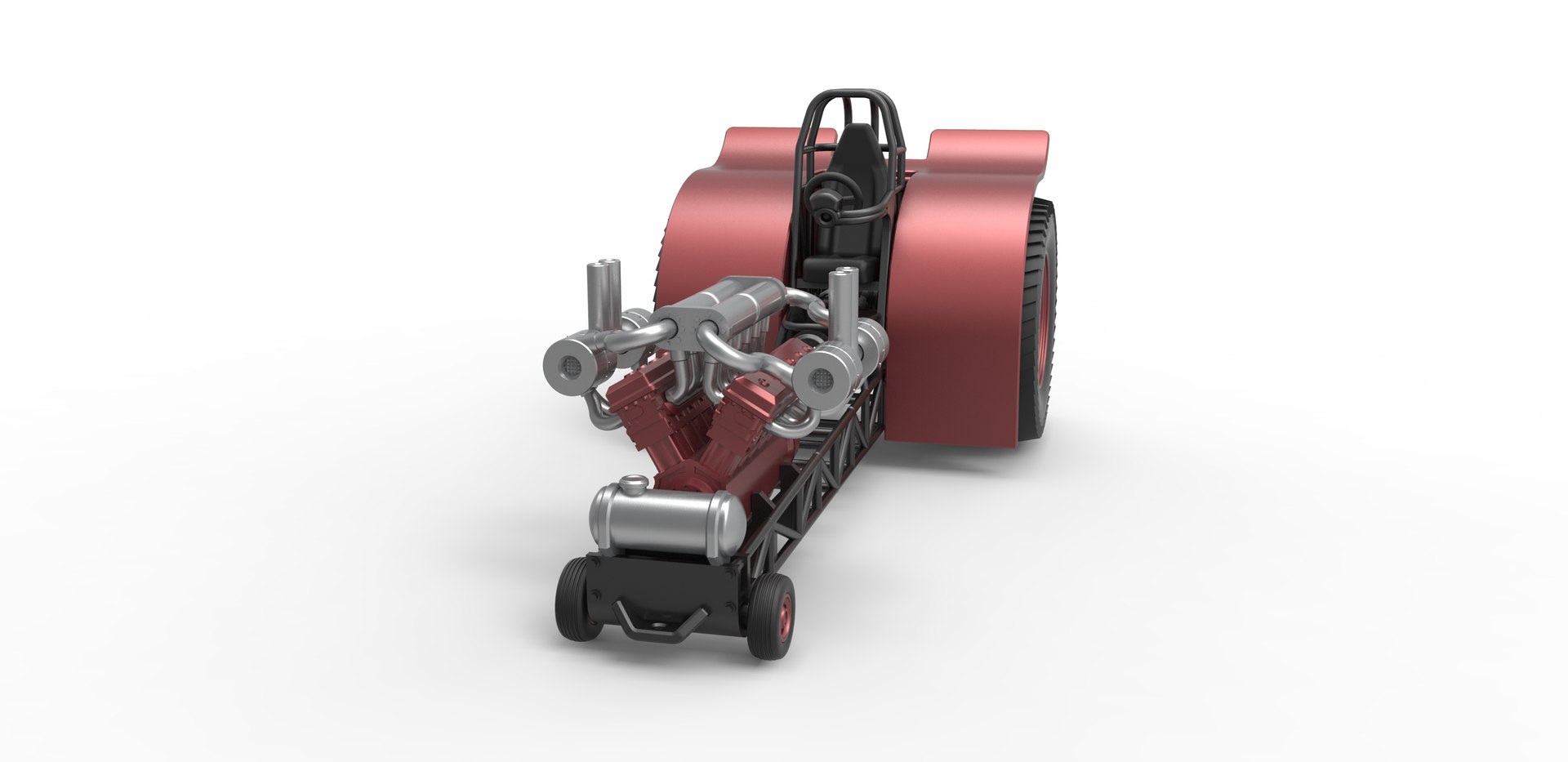 Diecast Pulling Tractor With Single Turbo Engine V12 Version 2 Scale 1 ...