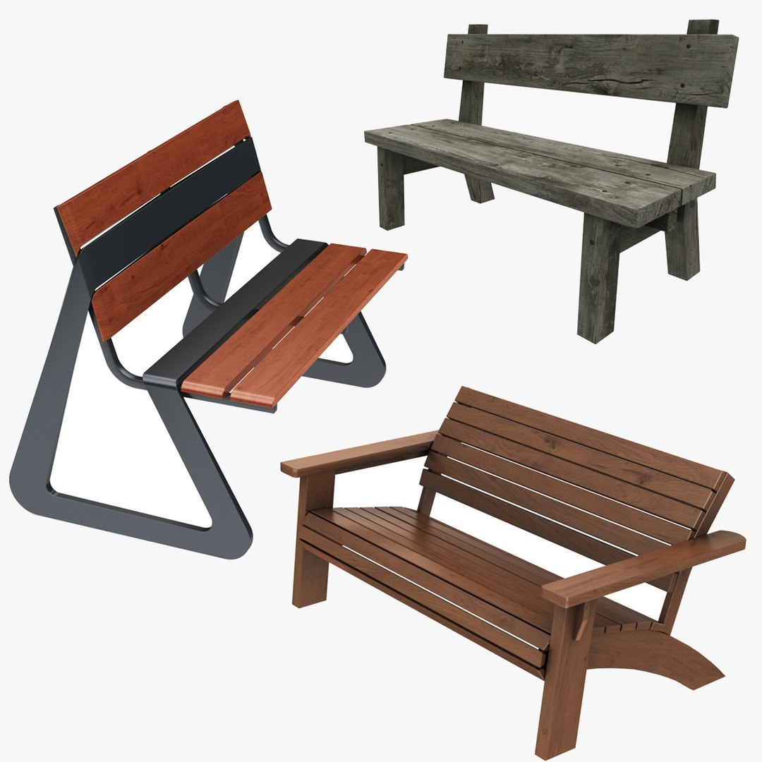 Street Bench 3 In 1 Collection 3D Model - TurboSquid 2278555