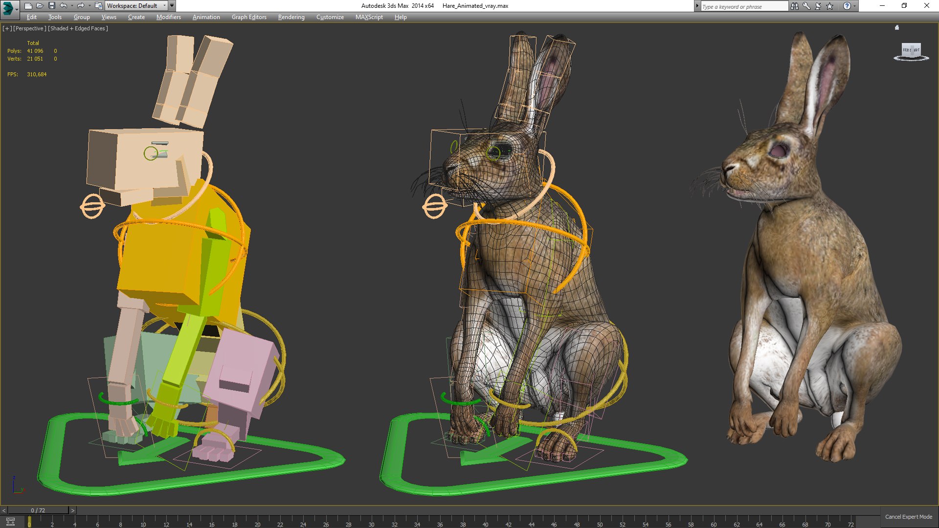Hare Animated Rigged 3D Model - TurboSquid 2253069
