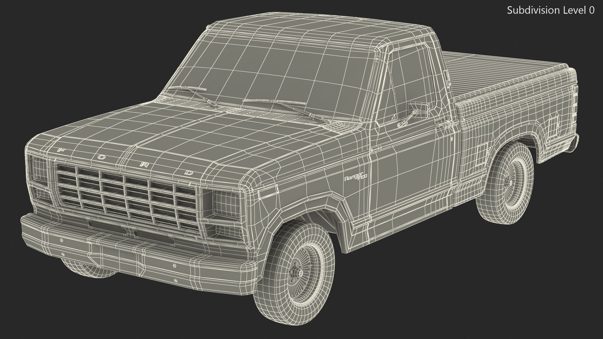 3D model Ford F Series Ranger 1980 Pickup Truck Red - TurboSquid 1853408