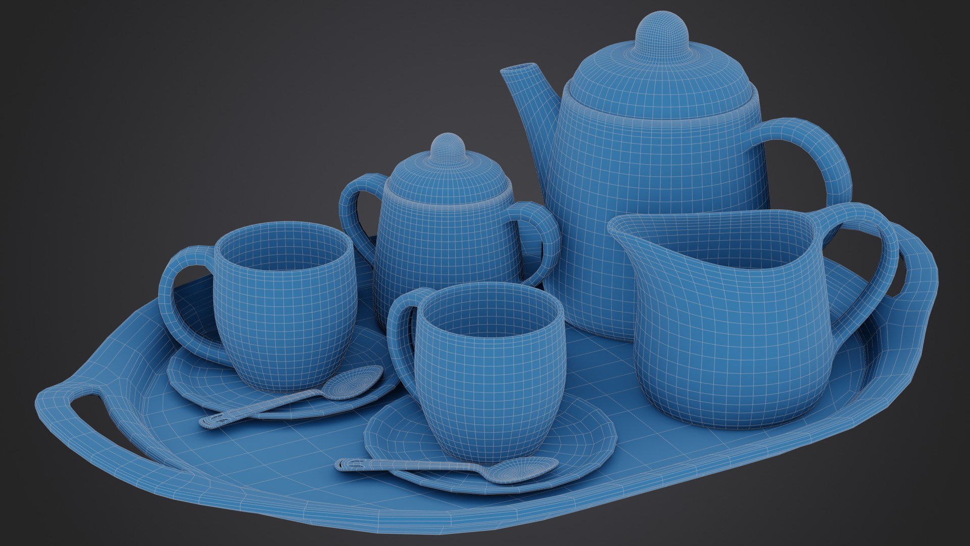 3D Coffee And Tea Set Model - TurboSquid 1819538