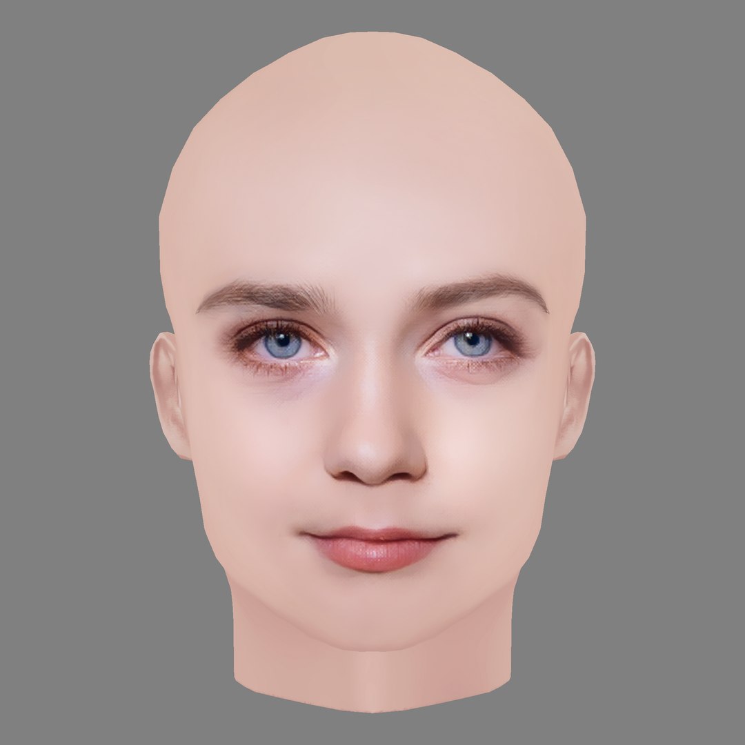 3D Jessica Barden Head - No Hair - Low Poly Head For Game - TurboSquid ...