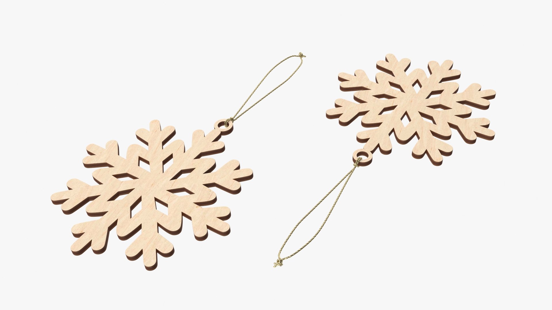 3D Wooden Christmas Toy Snowflake Model - TurboSquid 1792632