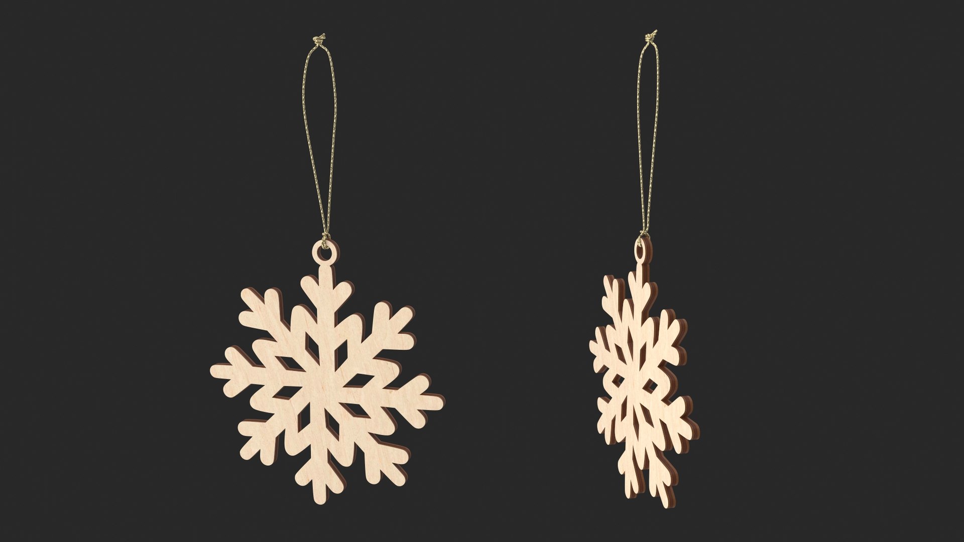 3D Wooden Christmas Toy Snowflake Model - TurboSquid 1792632