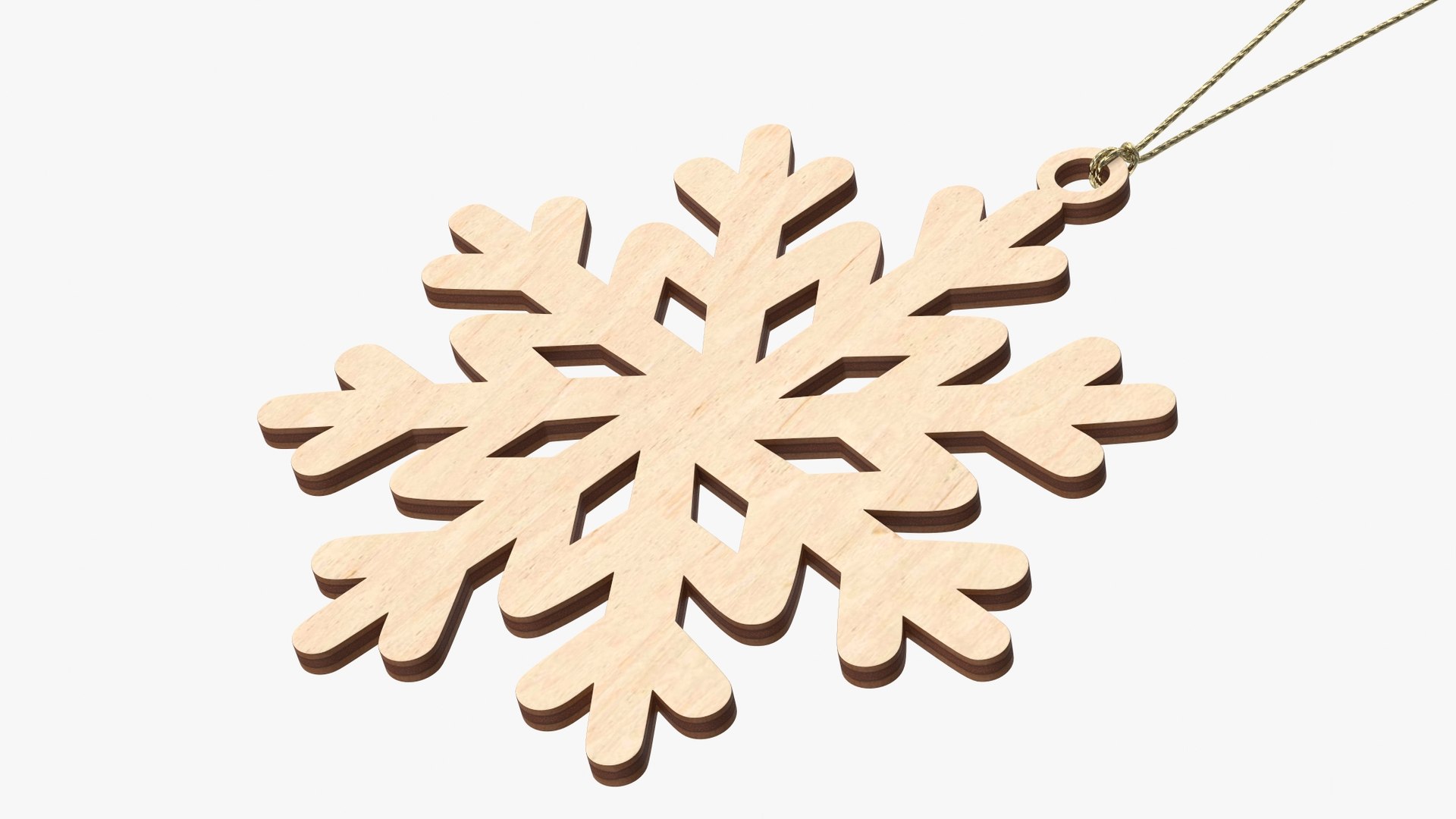 3D Wooden Christmas Toy Snowflake Model - TurboSquid 1792632