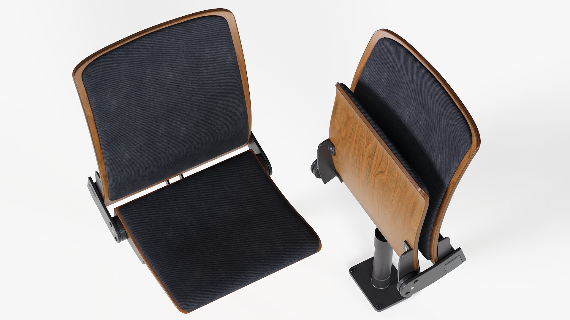 3D Auditorium Soft Seating Dark Wood - TurboSquid 1956145