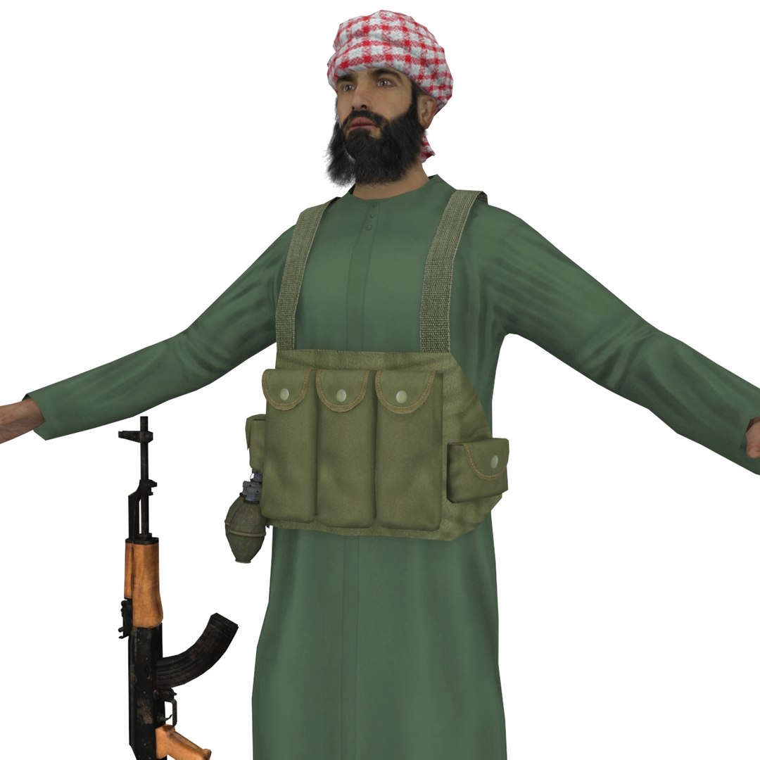 3d mujahideen rigged model
