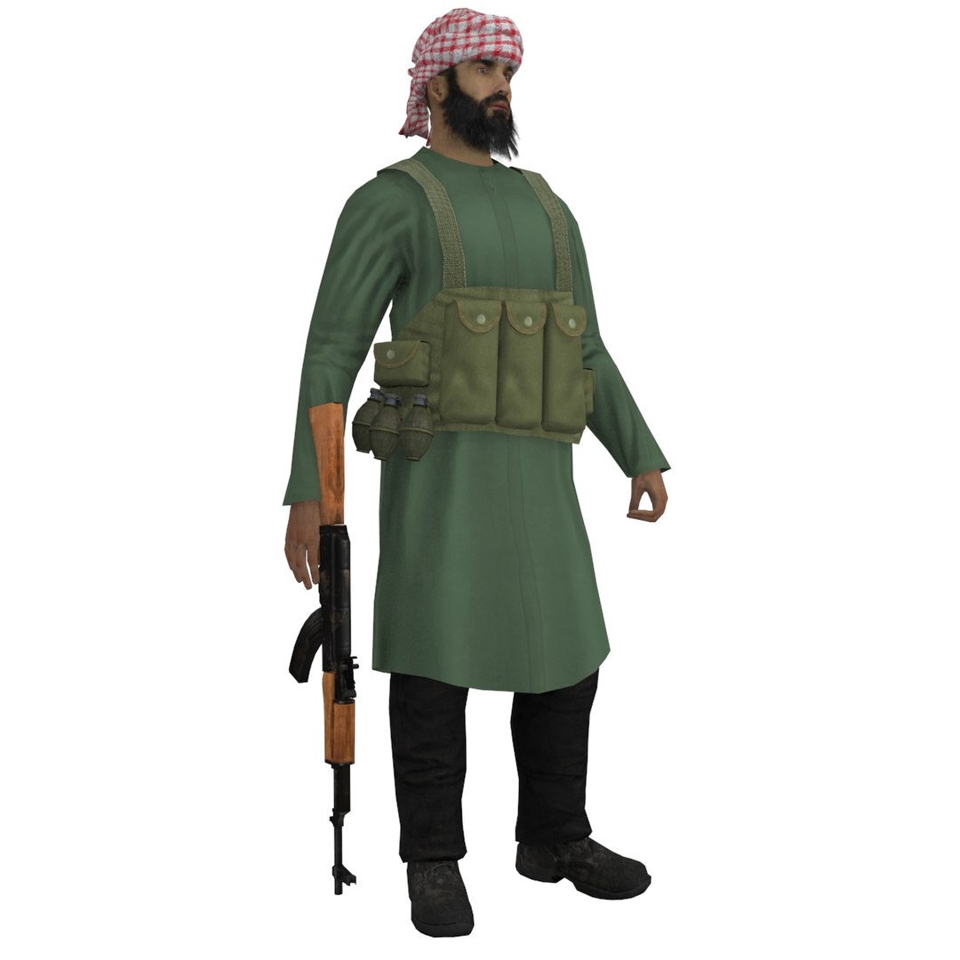 3d mujahideen rigged model