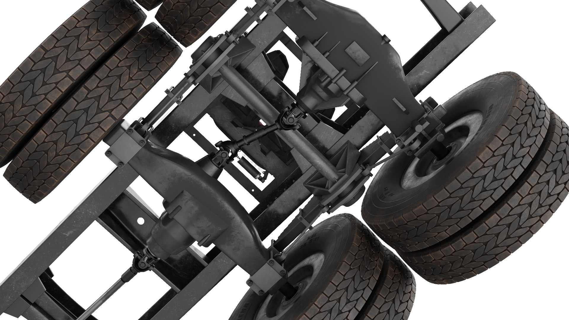 Chassis For Super Heavy Trucks And Fifth Wheel 3D - TurboSquid 2329826