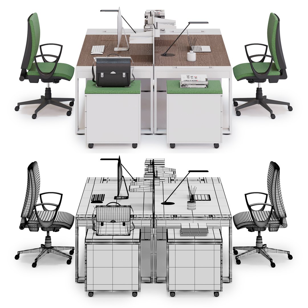 Office workspace las 3D model - TurboSquid 1444694