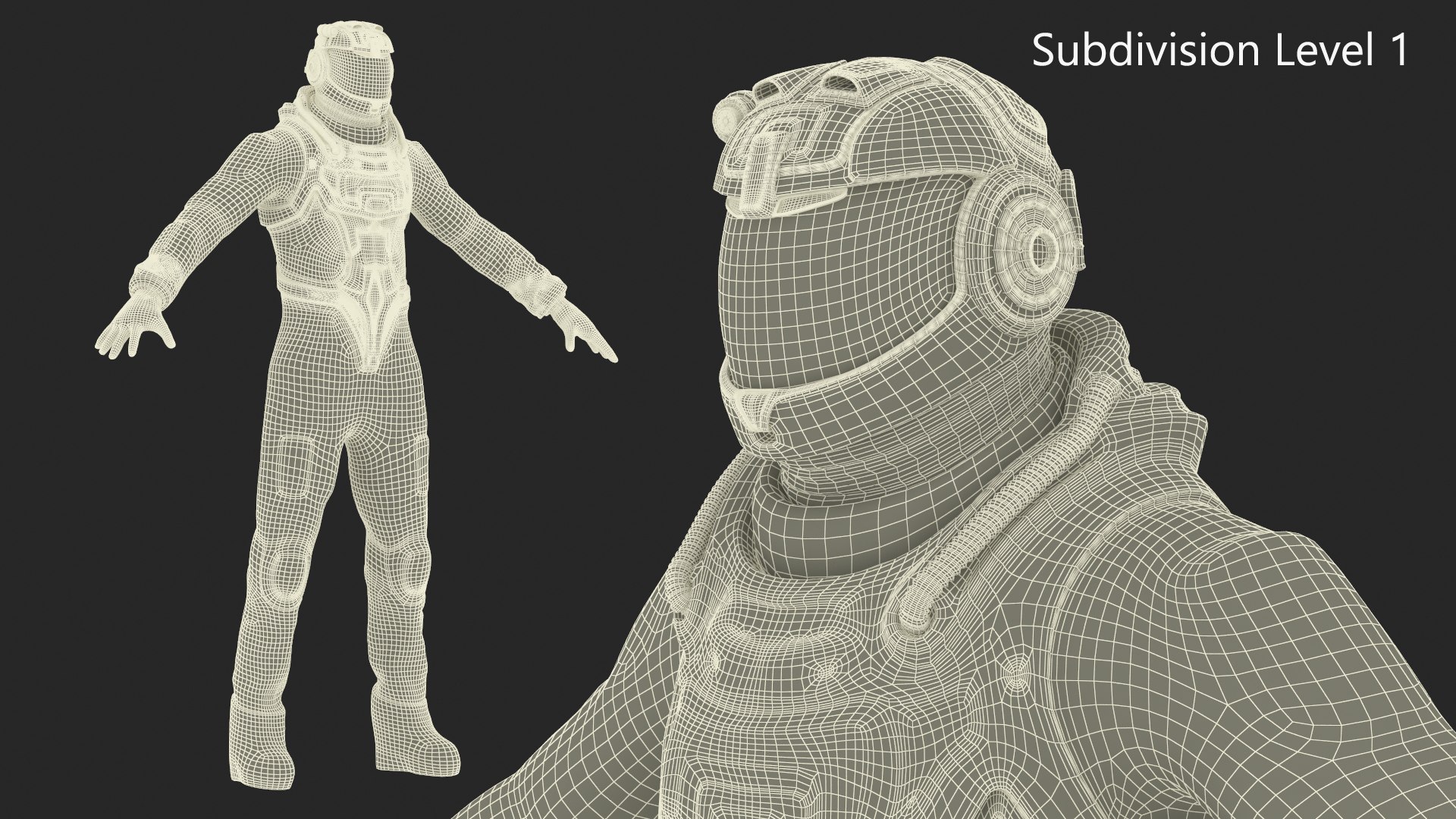 3D Model Futuristic Sci-Fi Astronaut With Visor - TurboSquid 2396137