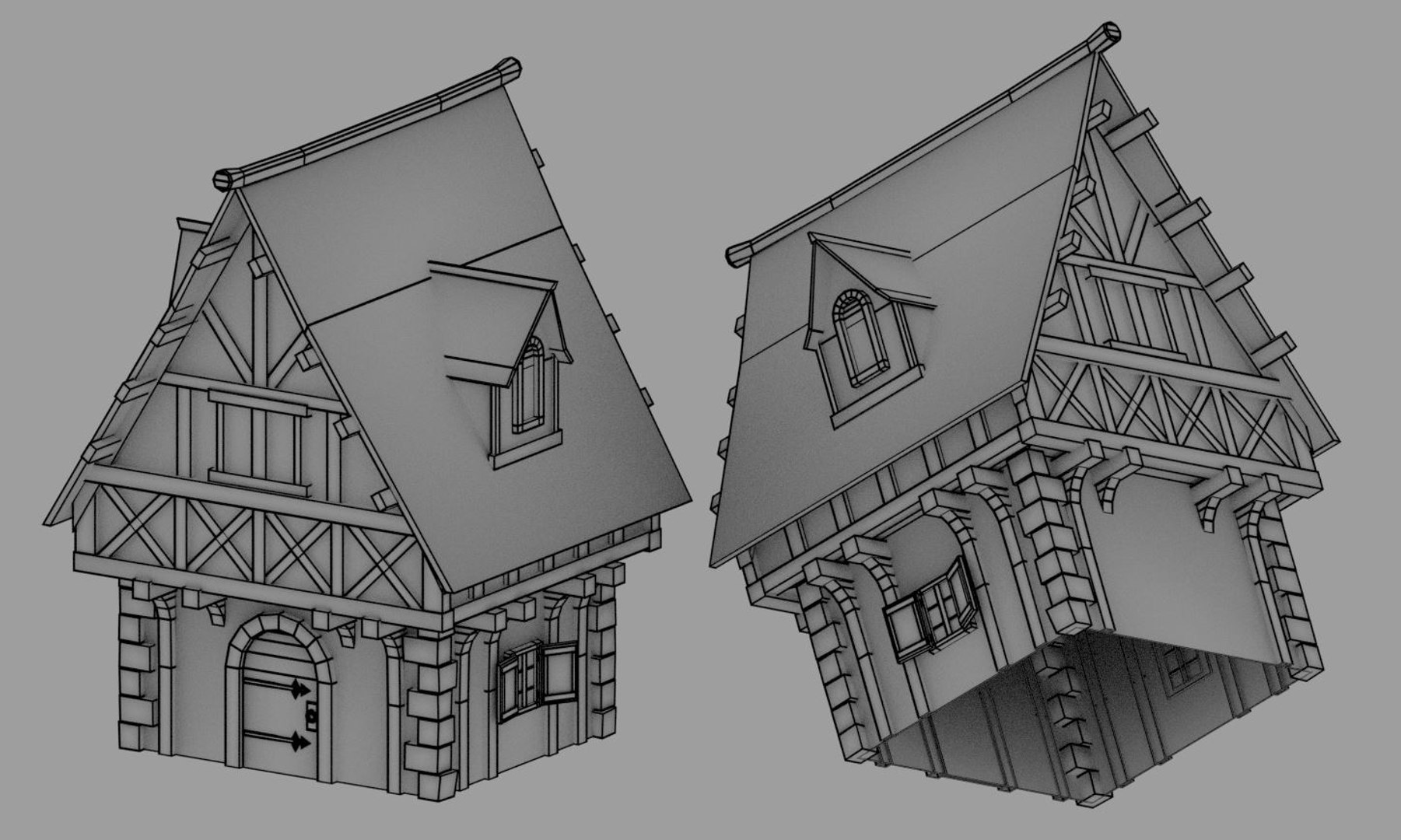 3d model medieval house
