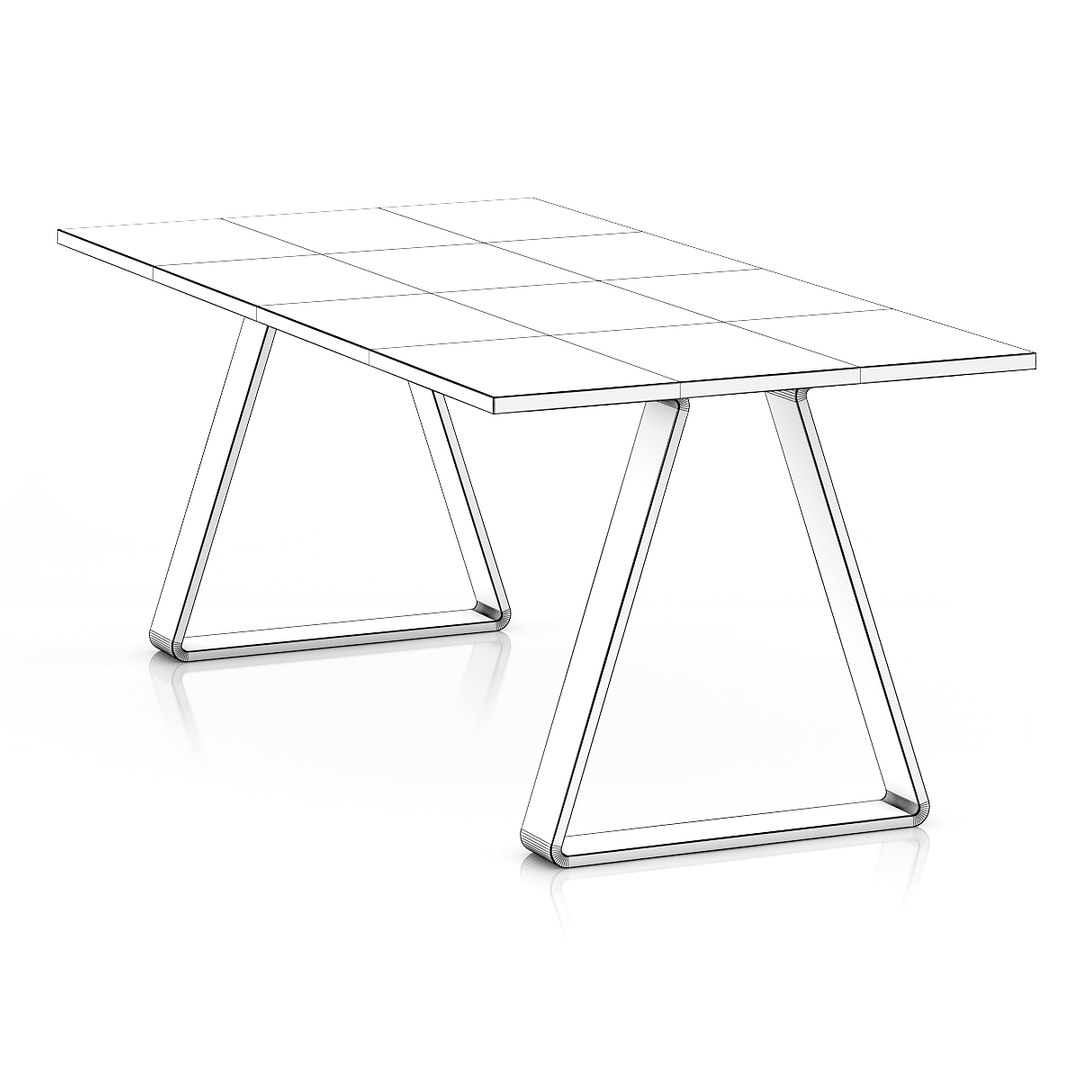 3d White Table Model