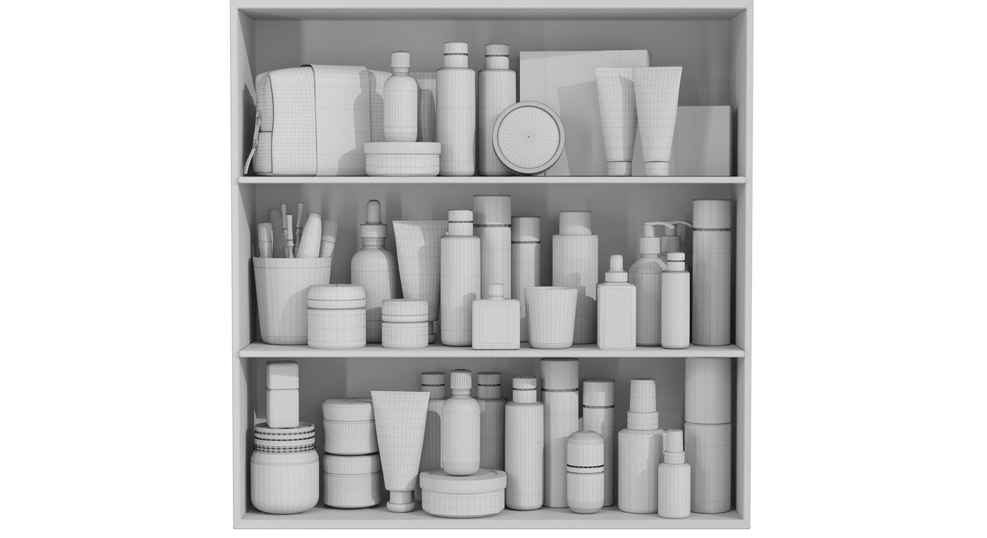 A Set Of Cosmetics In A Beauty Salon For Make-up 3D Model - TurboSquid ...