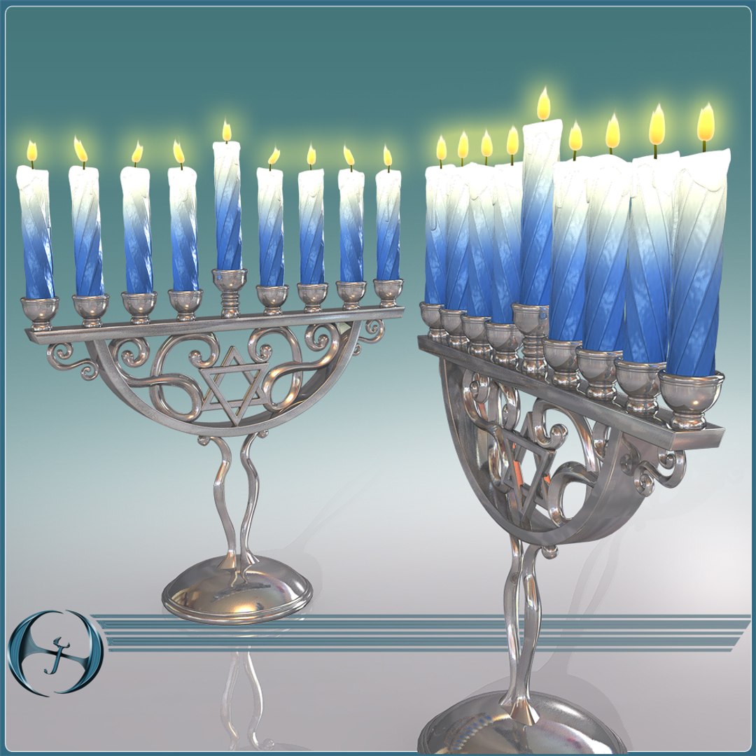 3d Model Holiday Menora Candle Animation