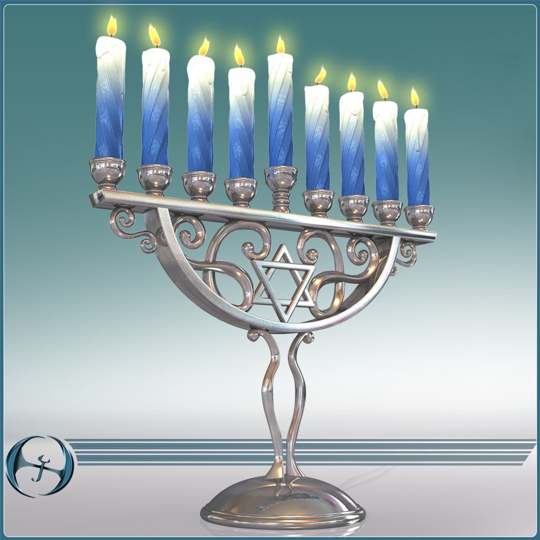 3d Model Holiday Menora Candle Animation
