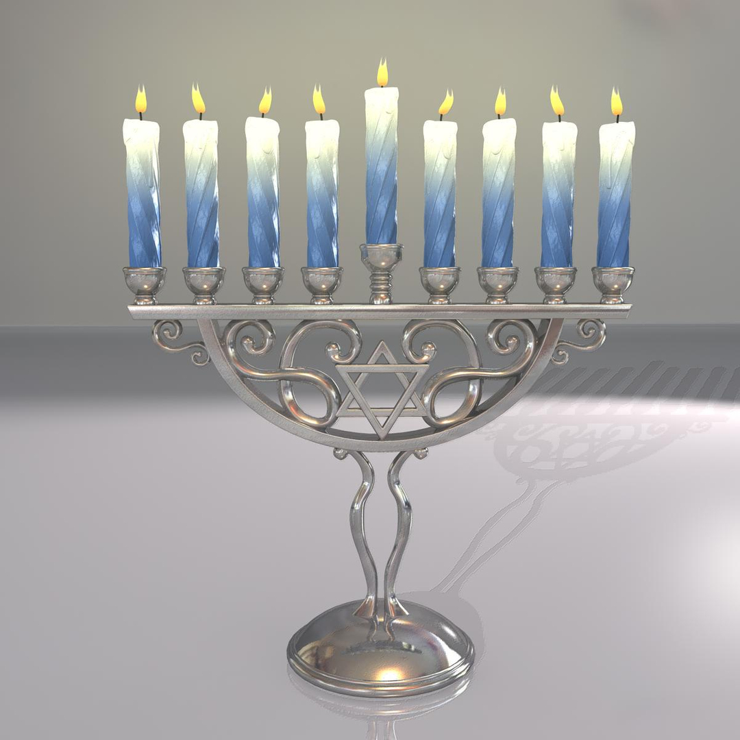 3d Model Holiday Menora Candle Animation