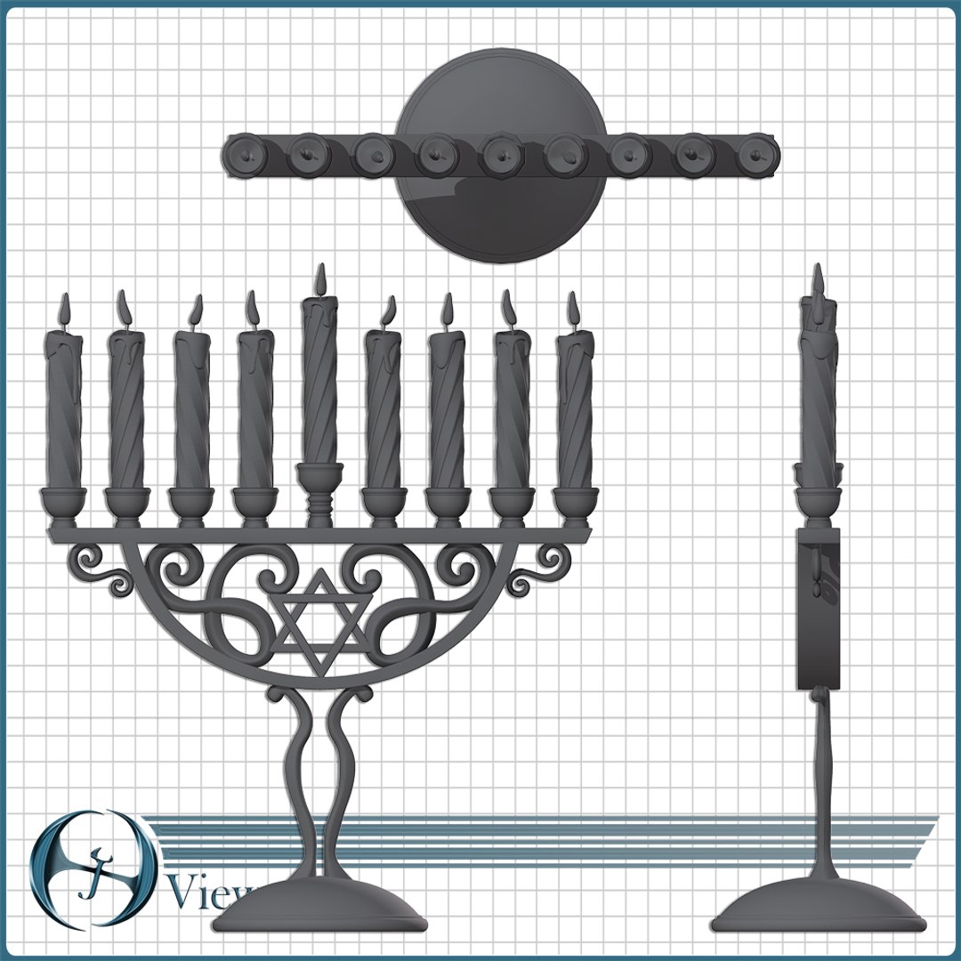 3d Model Holiday Menora Candle Animation